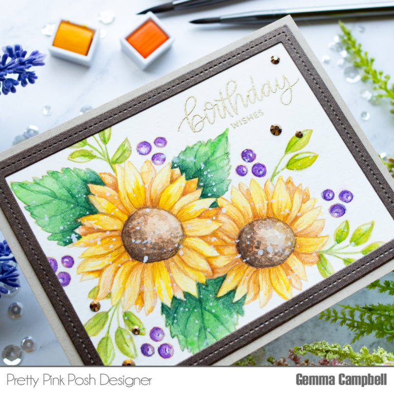 Create A Scene: Watercolor Sunflowers | Pretty Pink Posh