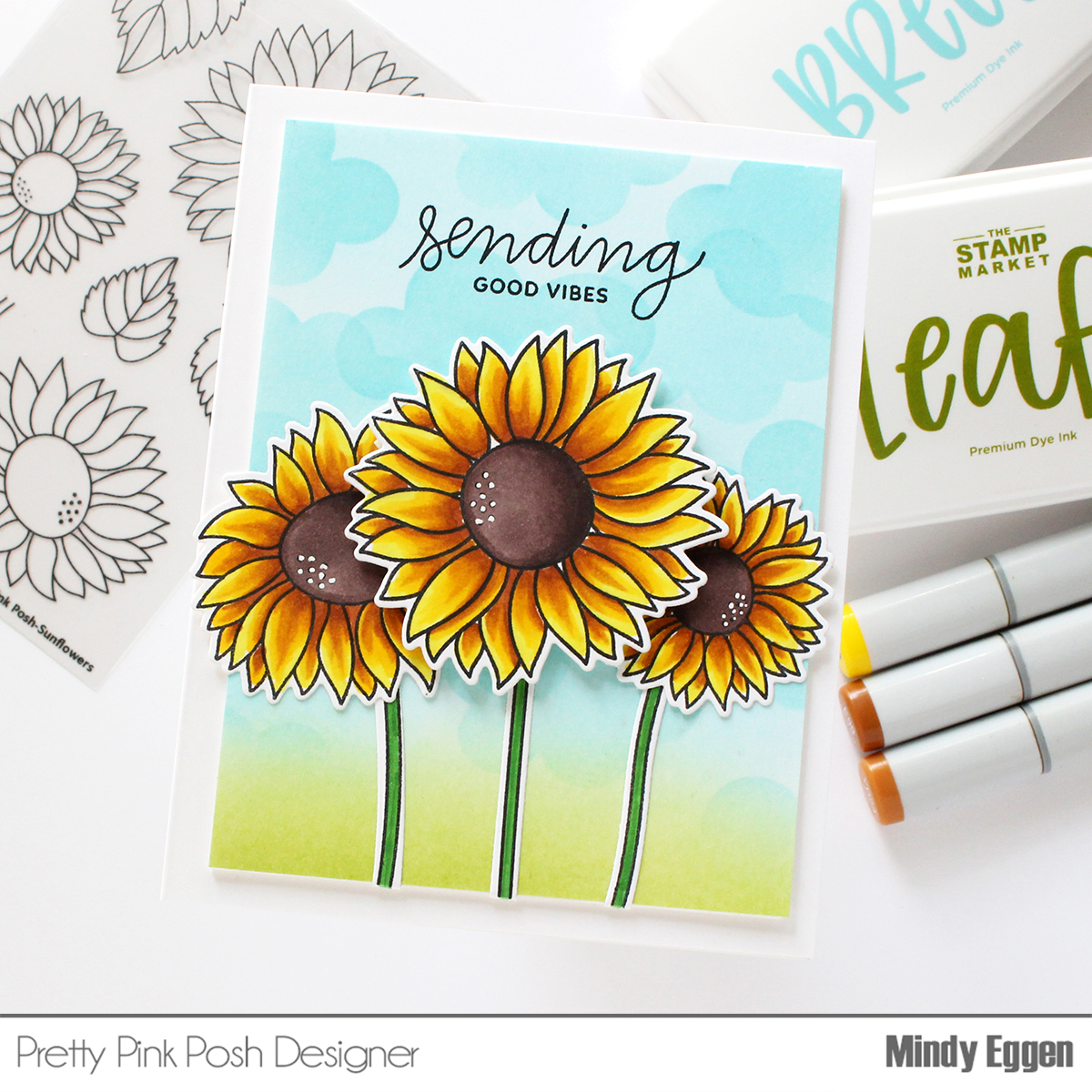 Fall Sunflowers w/ Copic Markers + Video | Pretty Pink Posh
