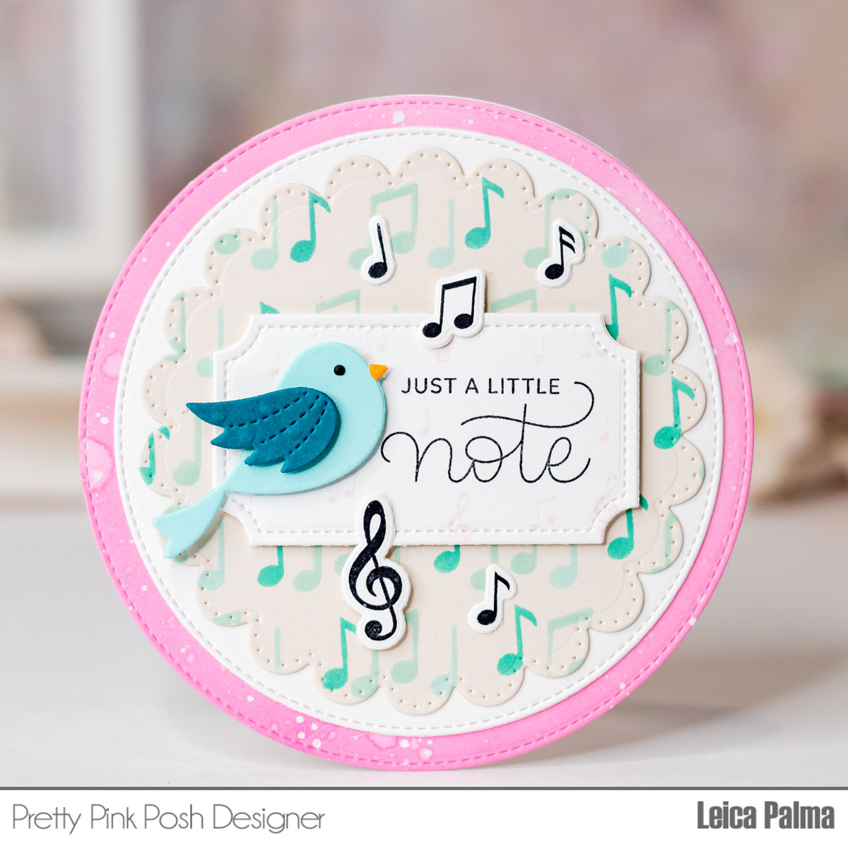Just A Note Circle Card | Pretty Pink Posh