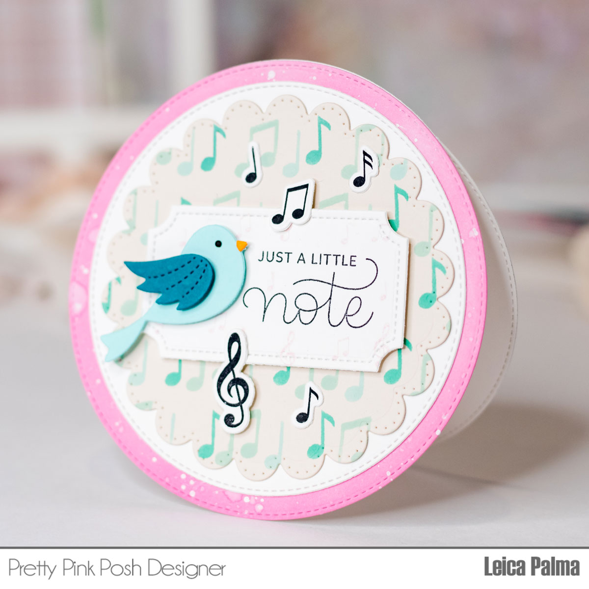 Just A Note Circle Card | Pretty Pink Posh