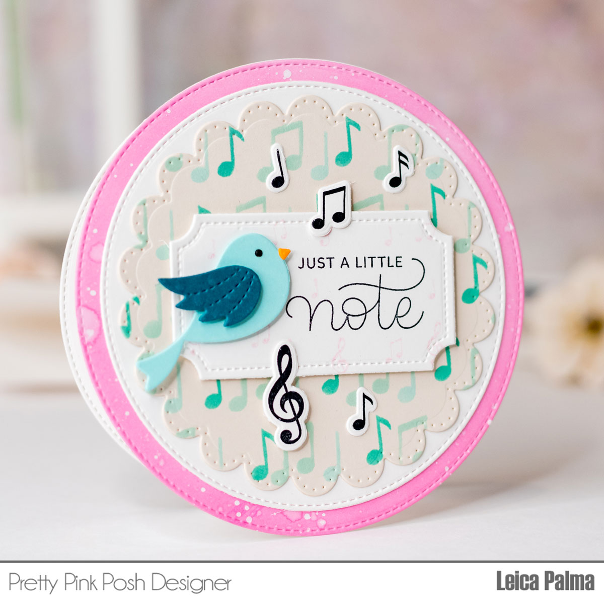 Just A Note Circle Card | Pretty Pink Posh