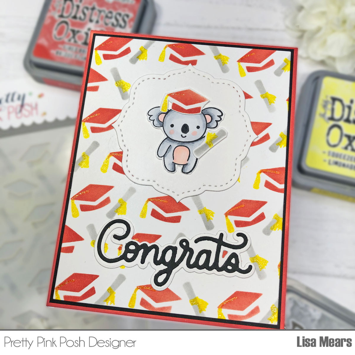 Easy Graduation Card w/ Stencils | Pretty Pink Posh