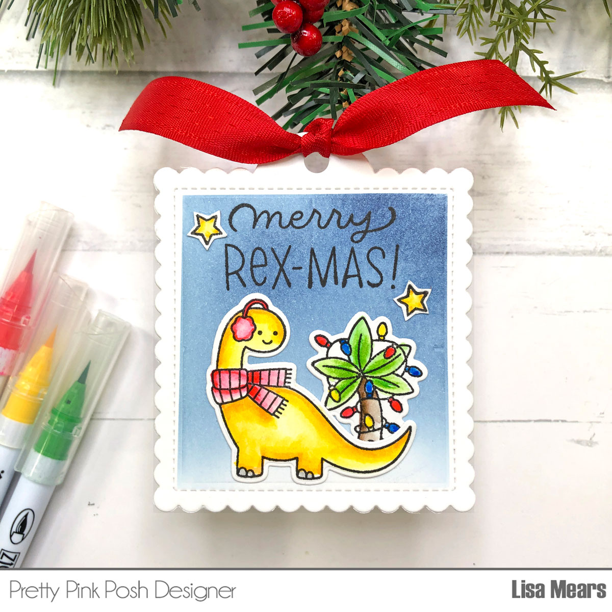 Christmas Dinosaur Tags + Video | Pretty Pink Posh