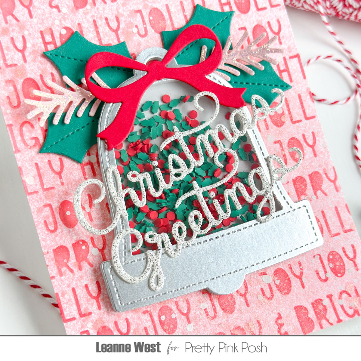 Christmas Greetings Bell Shaker | Pretty Pink Posh